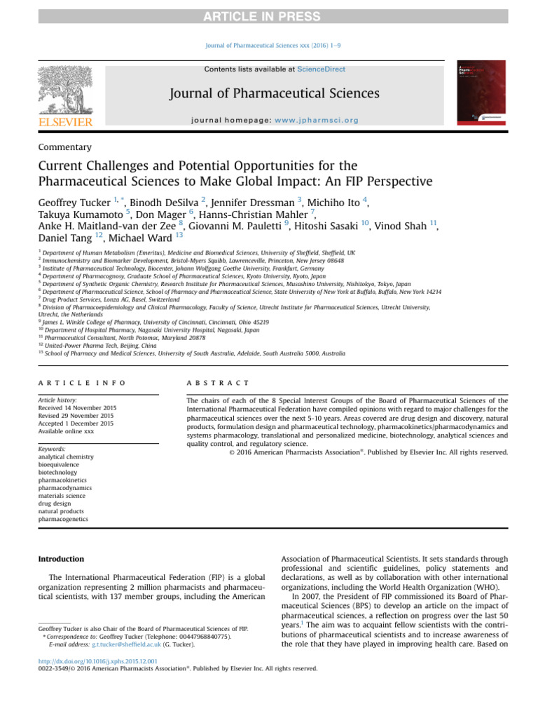 Current Challenges and Potential Opportunities for the Pharmaceutical ...