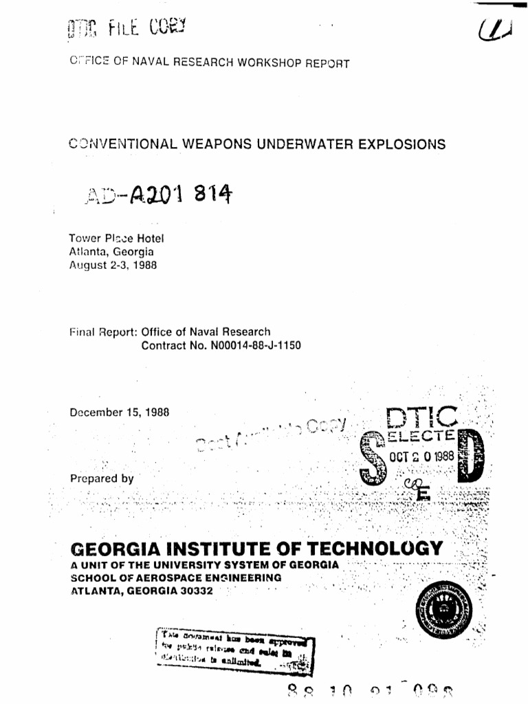 1988 Conventional Weapons Underwater Explosions | PDF | Waves | Pressure