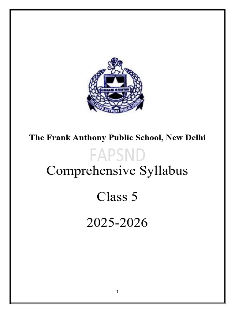 Class 5 - Comprehensive Syllabus - 25-26 | PDF | English Language ...