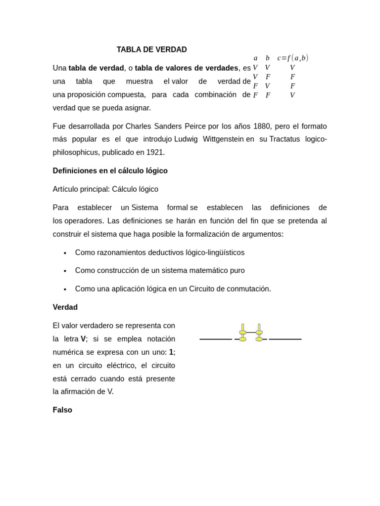 Tabla de Verdad | PDF | Puerta lógica | Ingeniería Informática