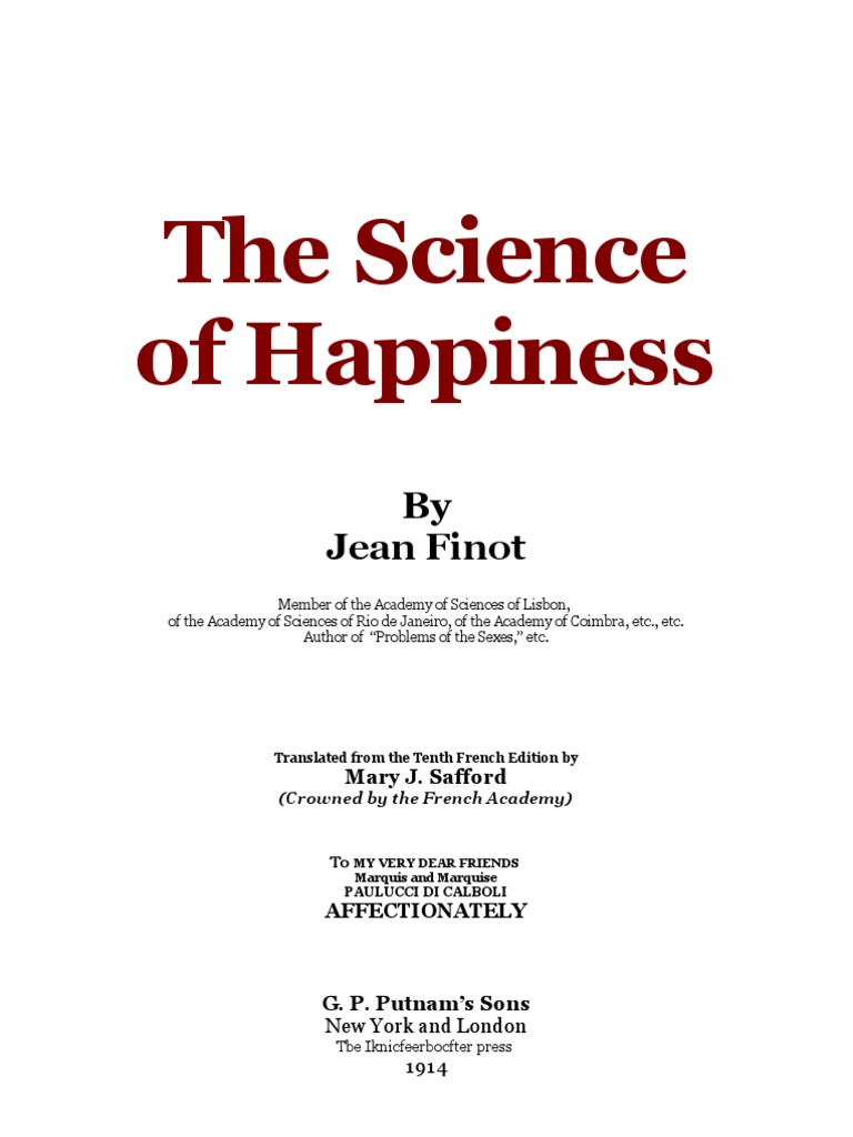 The Science of Happiness - Jean Finot | PDF | Happiness | Psychological ...