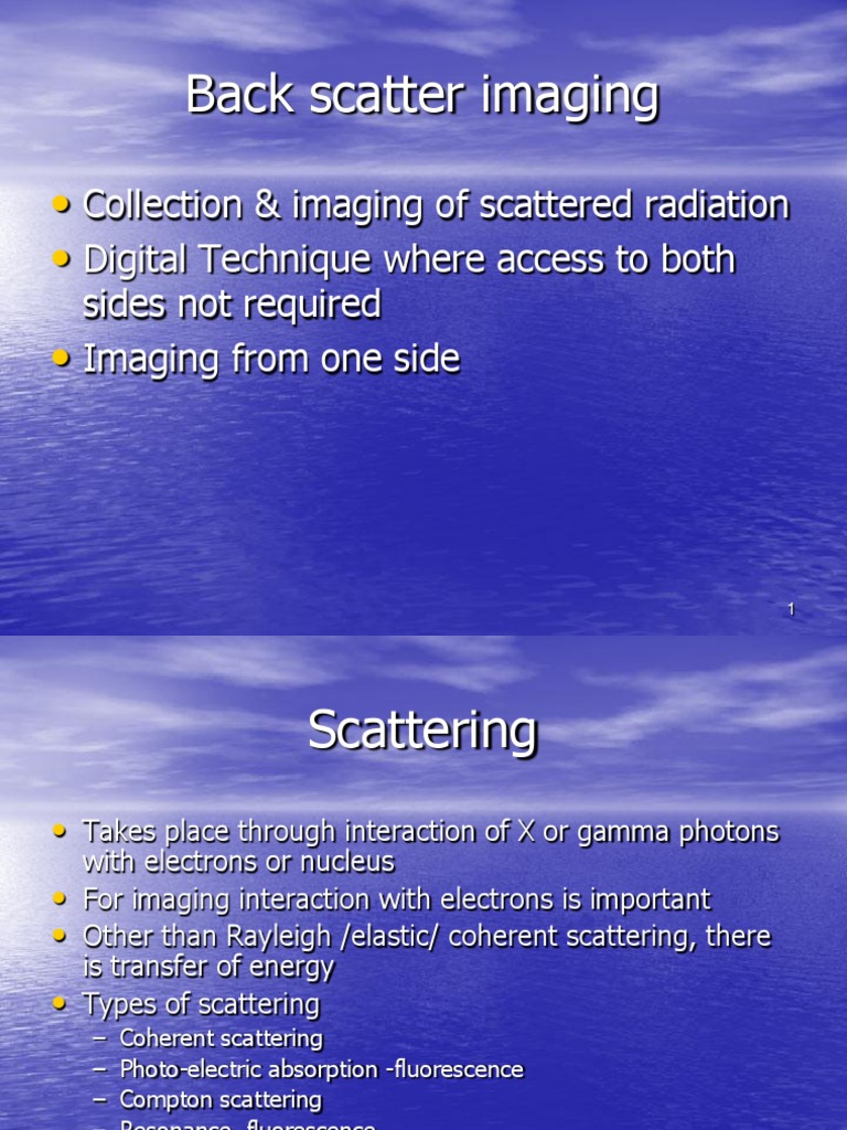 Back Scatter Imaging | PDF | Scattering | Photon