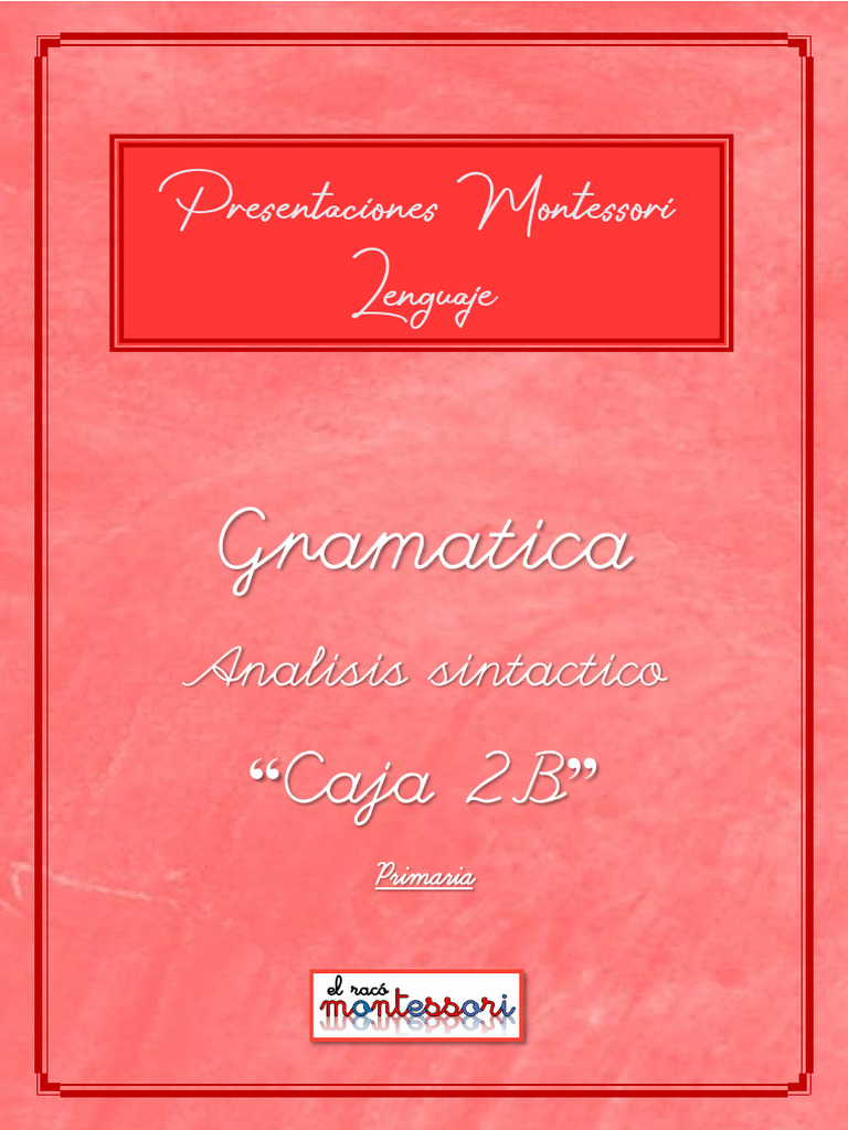 El Raco Montessori - Presentacion (Primaria) Lenguaje - G. Gramatica ...