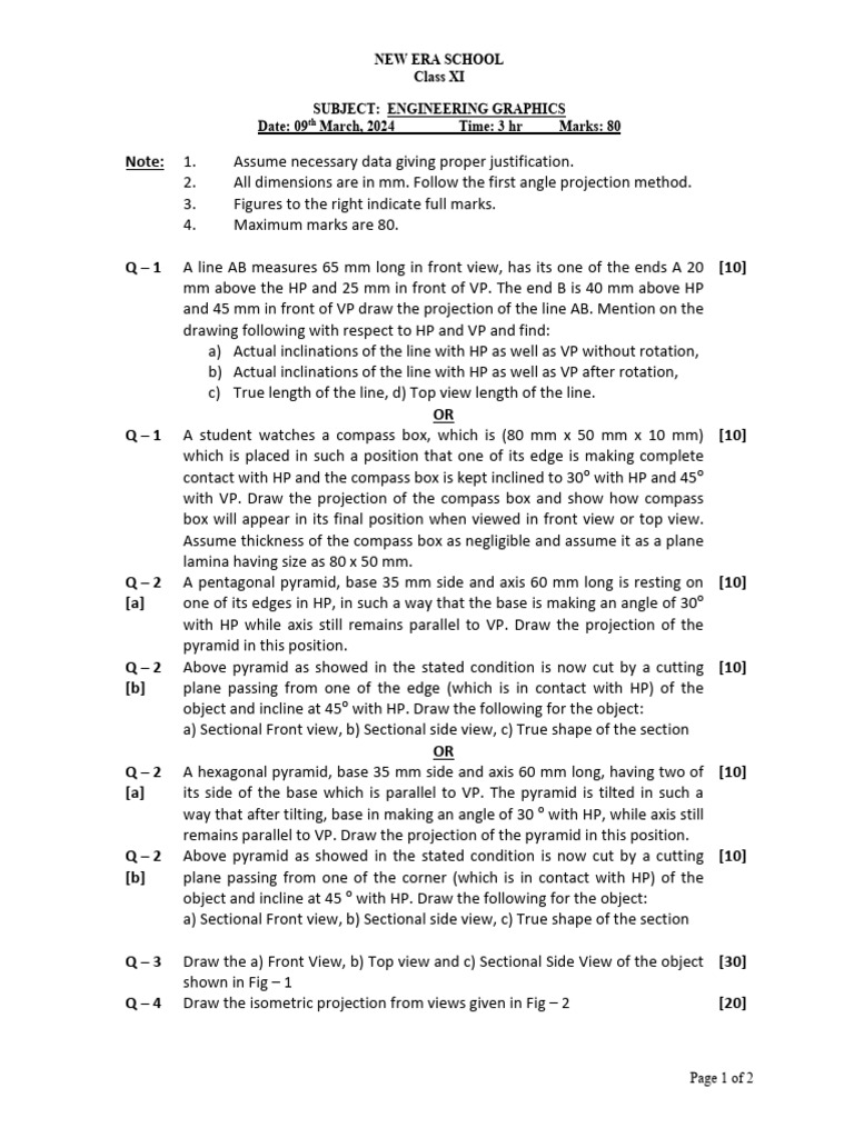 STD 11 TE 2 Engneering Drawing | PDF | Euclidean Geometry | Geometry