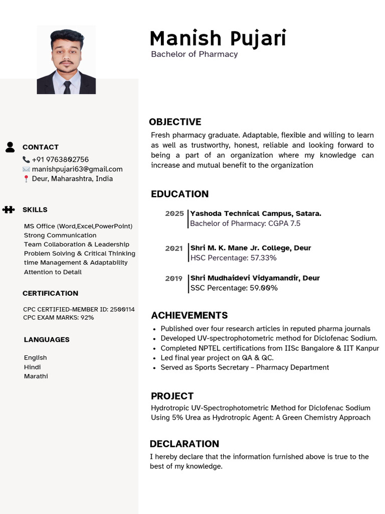 White Grey Minimalist Simple CV Resume A4 Document (1) (5) | PDF
