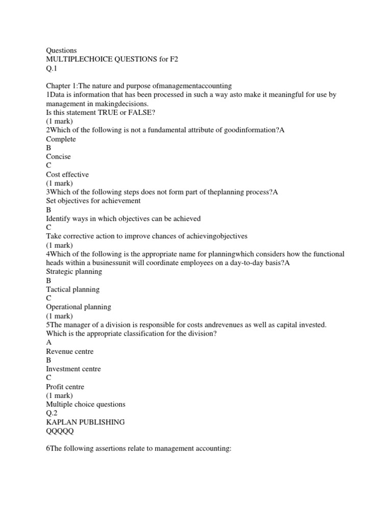 Questions | Inventory | Management Accounting