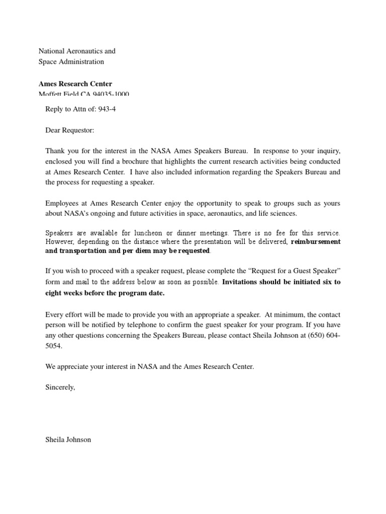 NASA Ames Speakers Bureau Guide | PDF | Ames Research Center | Science ...