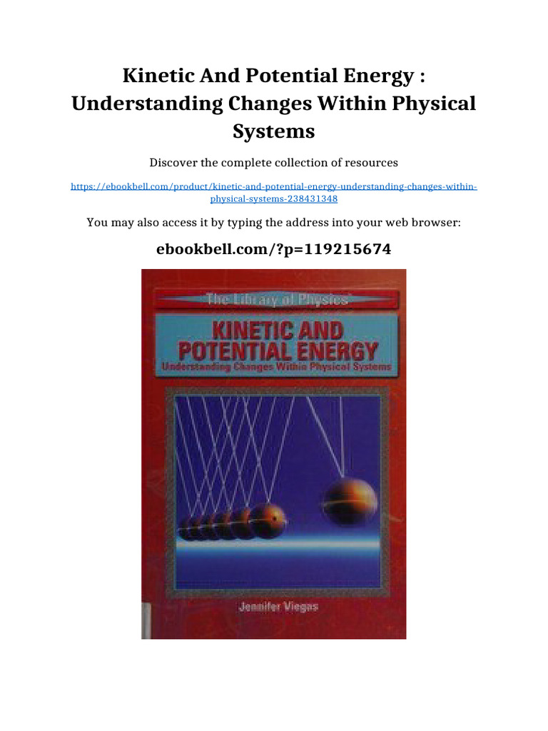 Kinetic and potential energy : understanding changes within physical ...