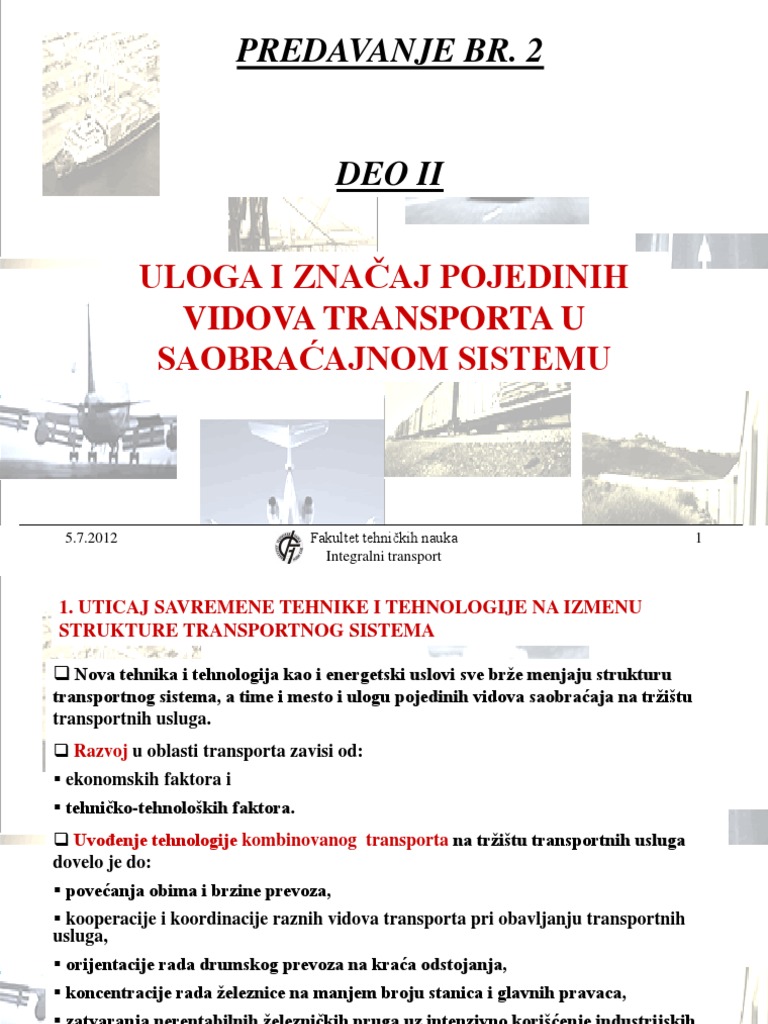 Predavanje Br. 2 - Kombinovani Transport | PDF