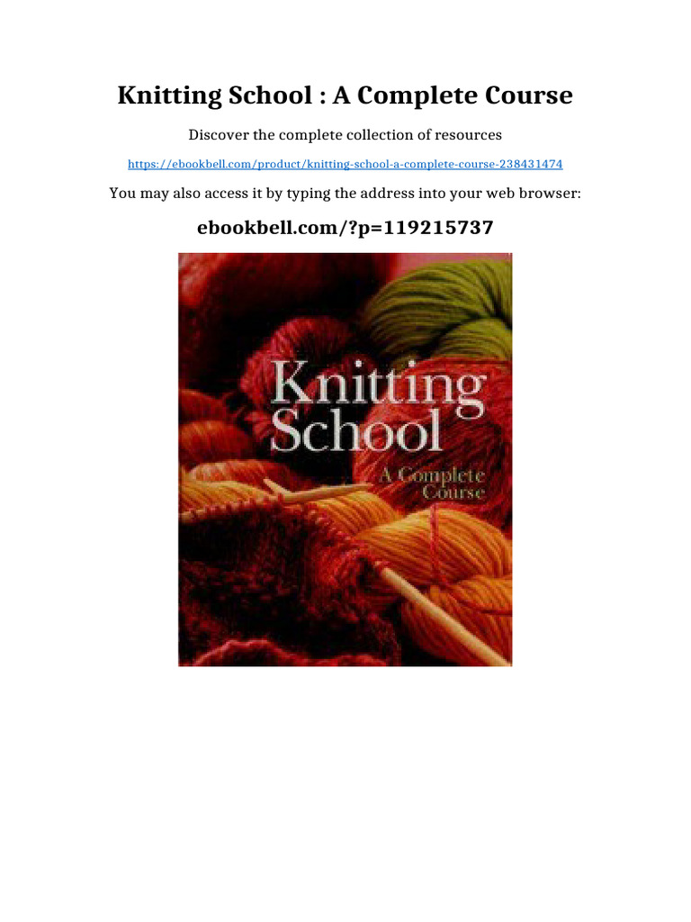 Knitting School: A Complete Course Download Full Chapters | PDF | Java ...