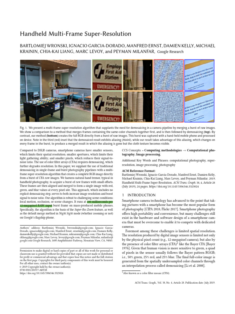 Handheld Multi Frame Super Resolution | PDF | Pixel | Image Resolution