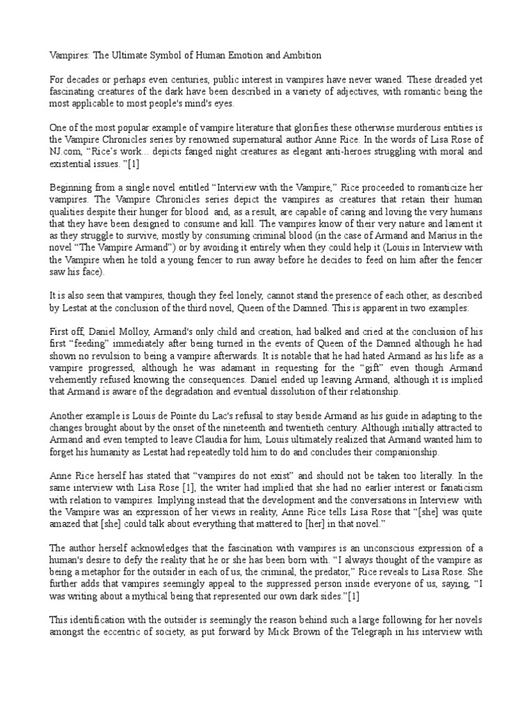 Vampires: Ultimate Symbols of Ambition and Emotion | PDF | The Vampire ...