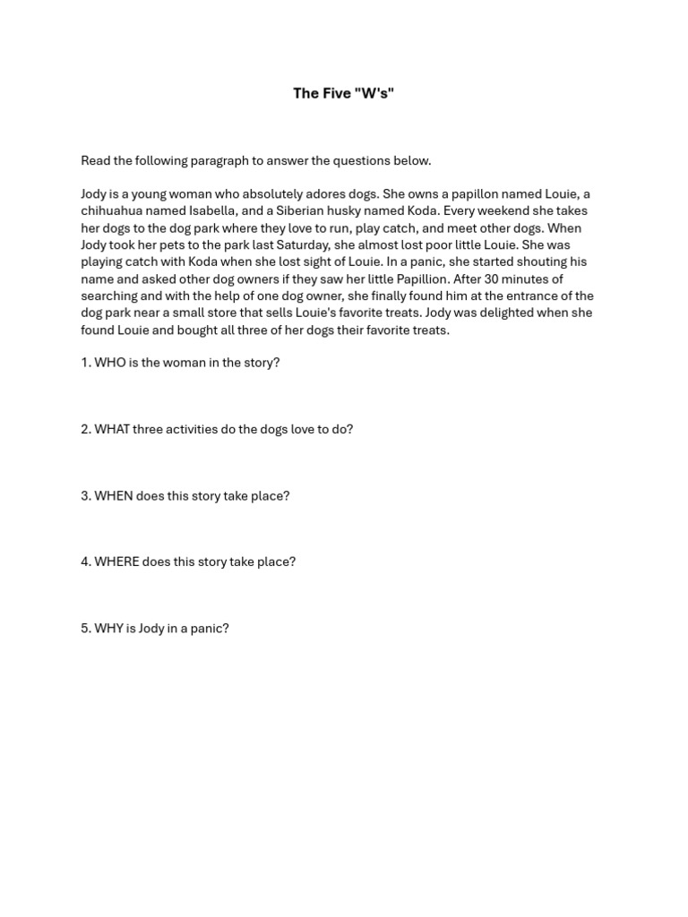 The Five W's | PDF