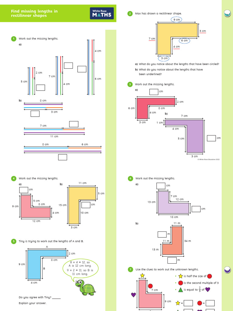 Find Missing Lengths in Rectilinear Shapes 2022 | PDF