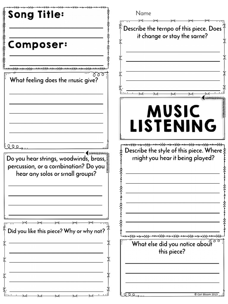 Music Listening Activity Page | PDF