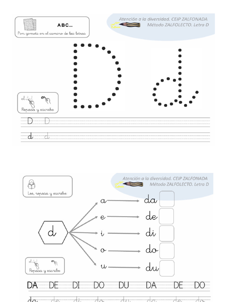 Fichas Letra D | PDF