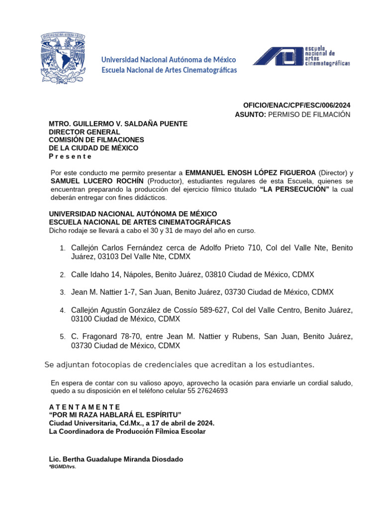Copia de Oficio 006 Jorge Carmona Lci | PDF