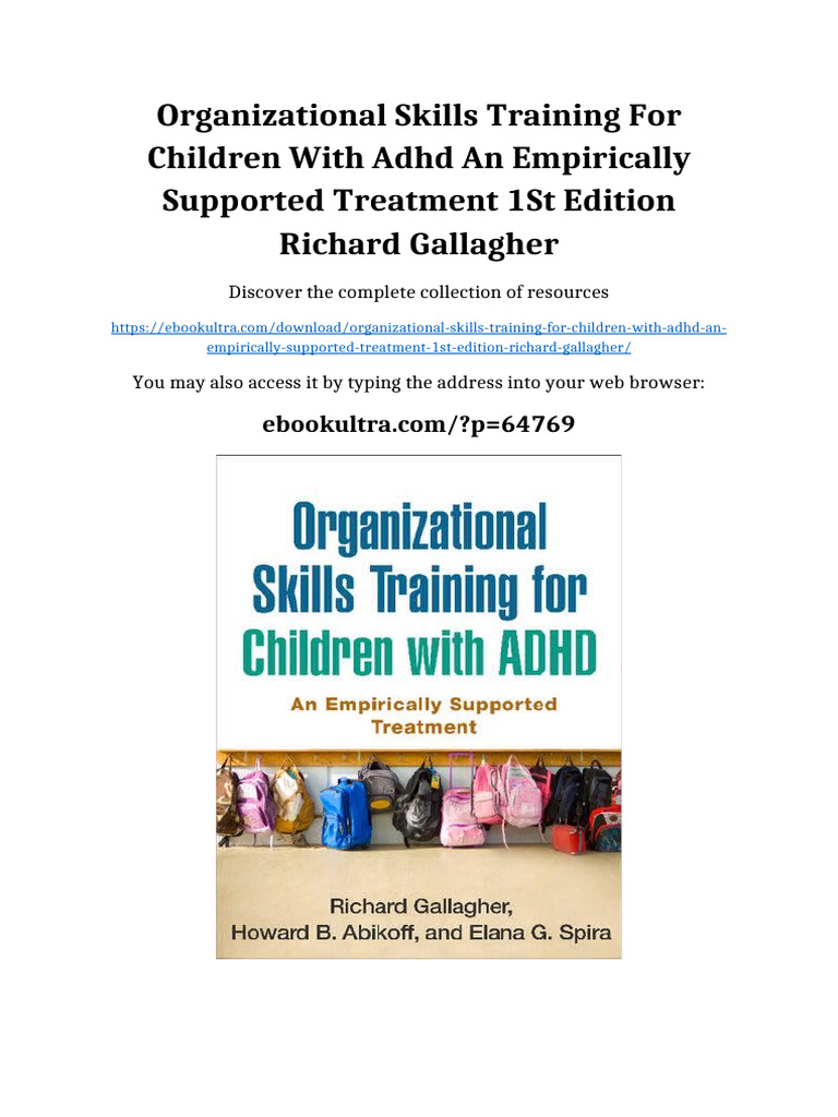 Organizational Skills Training For Children With ADHD An Empirically ...