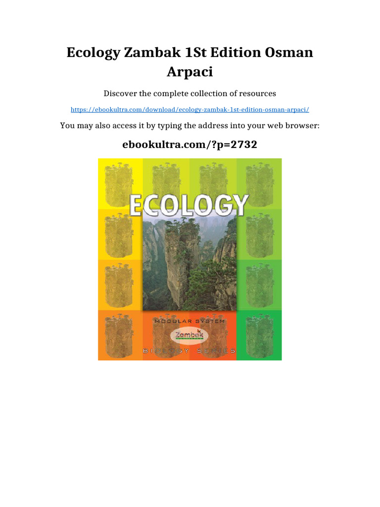 Ecology Zambak 1st Edition Osman Arpaci Kindle & PDF Formats | PDF ...