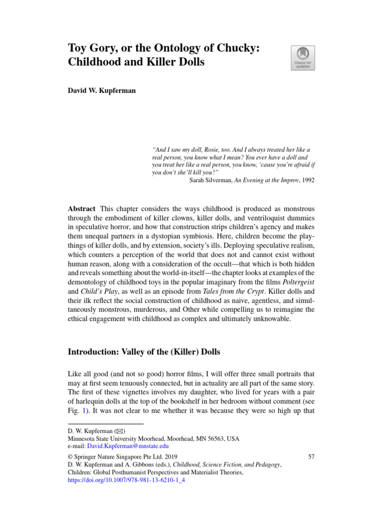 Toy Gory or the Ontology of Chucky Child | PDF | Ventriloquism | Noumenon