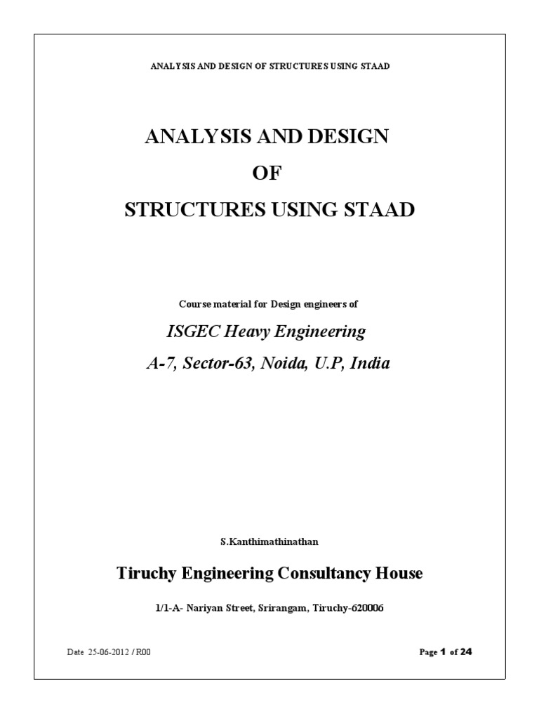 Staad Course Matl | PDF | Computer File | Shear Stress