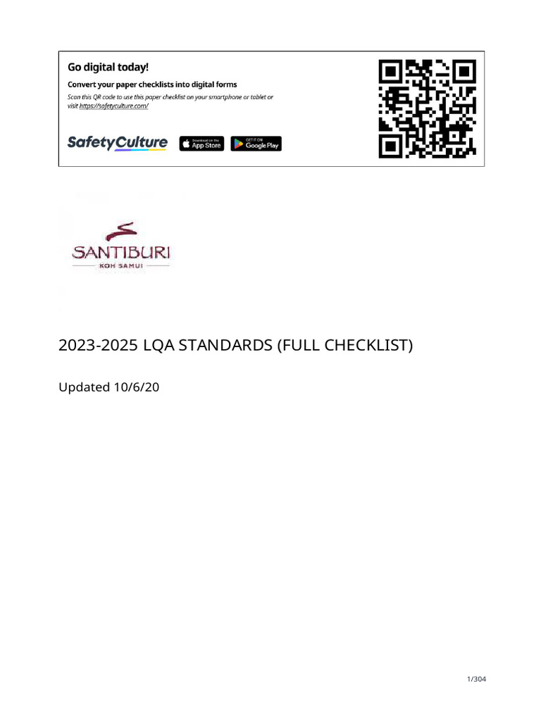 2023-2025 Lqa Standards (Full Checklist) | PDF