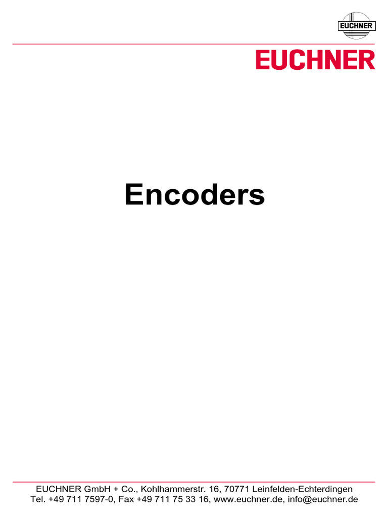 Absolute Encoders EUCHNER Datasheet | PDF | Electrical Connector | Torque