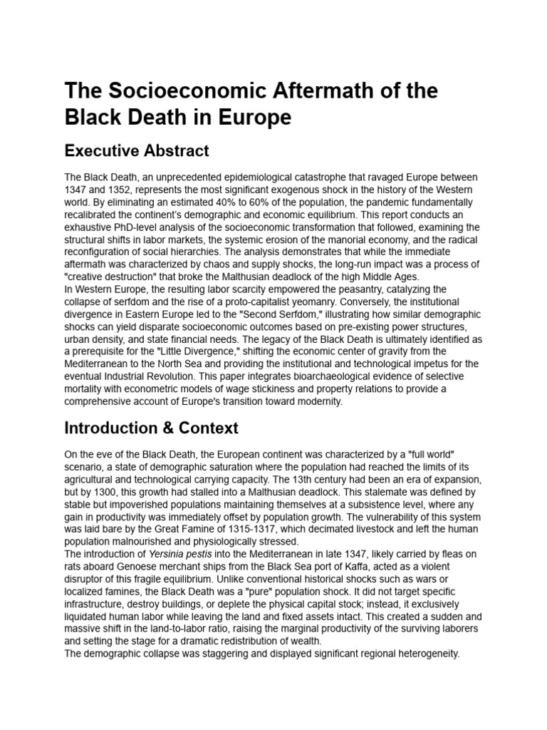 Black Death's Socioeconomic Aftermath Analysis | PDF | Cost Of Living ...