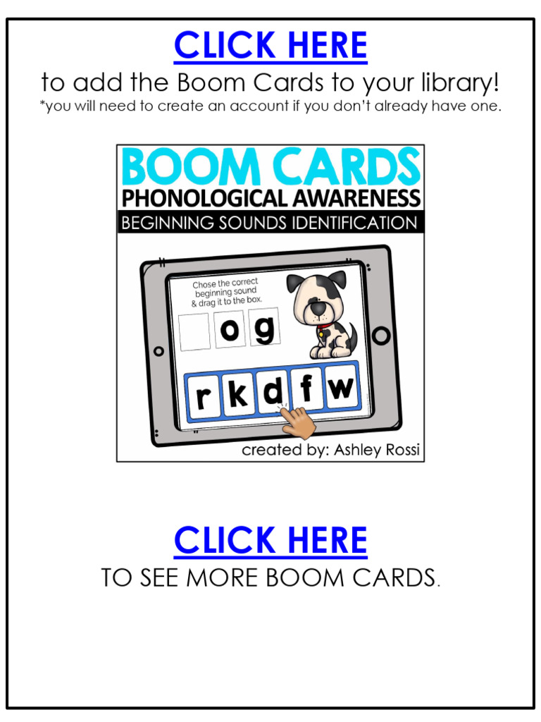 PhonologicalAwarenessInitialSoundIdentificationFREEBoomCards-1 | PDF