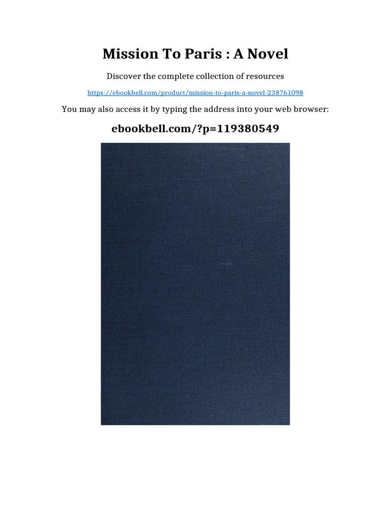 Mission to Paris : a novel full digital chapters | PDF | Bengal ...