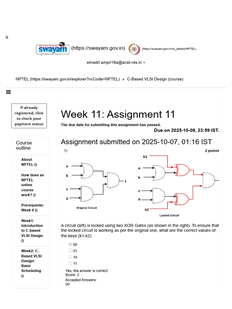 C-Based VLSI Design - - Unit 14 - Week 11_ Securing Design With High ...