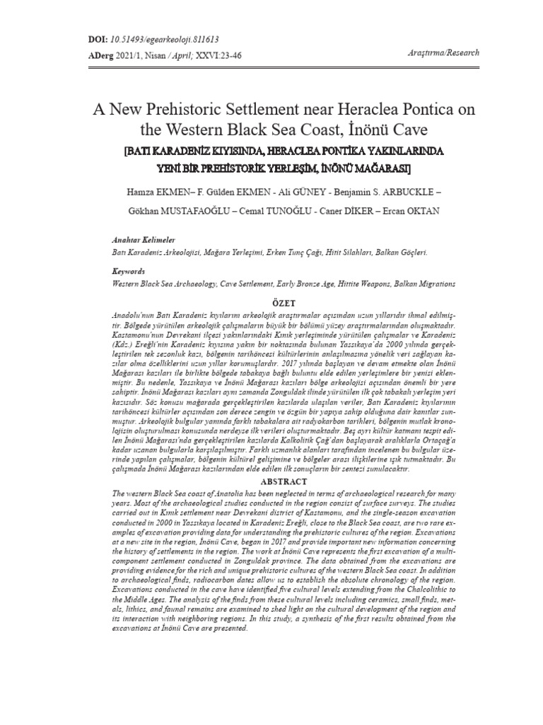 A New Prehistoric Settlement Near Heaclea Pontica on the Western Black ...