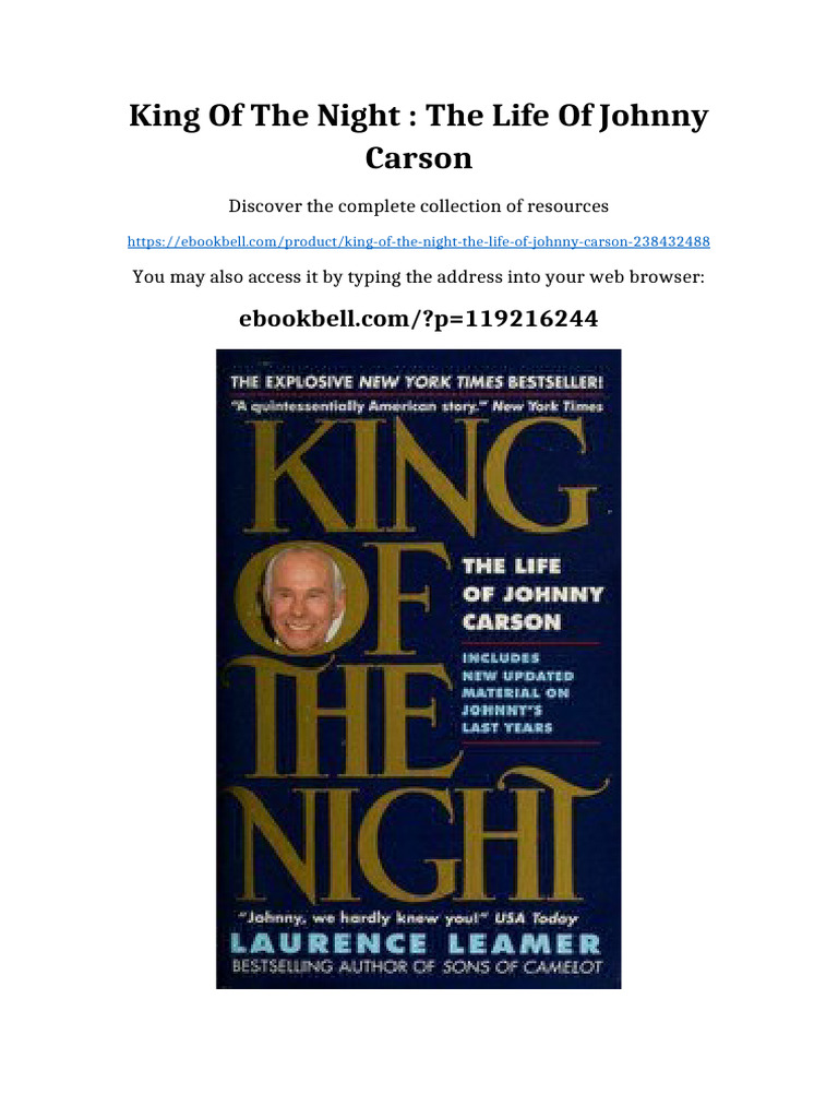 King of the night : the life of Johnny Carson full digital chapters ...