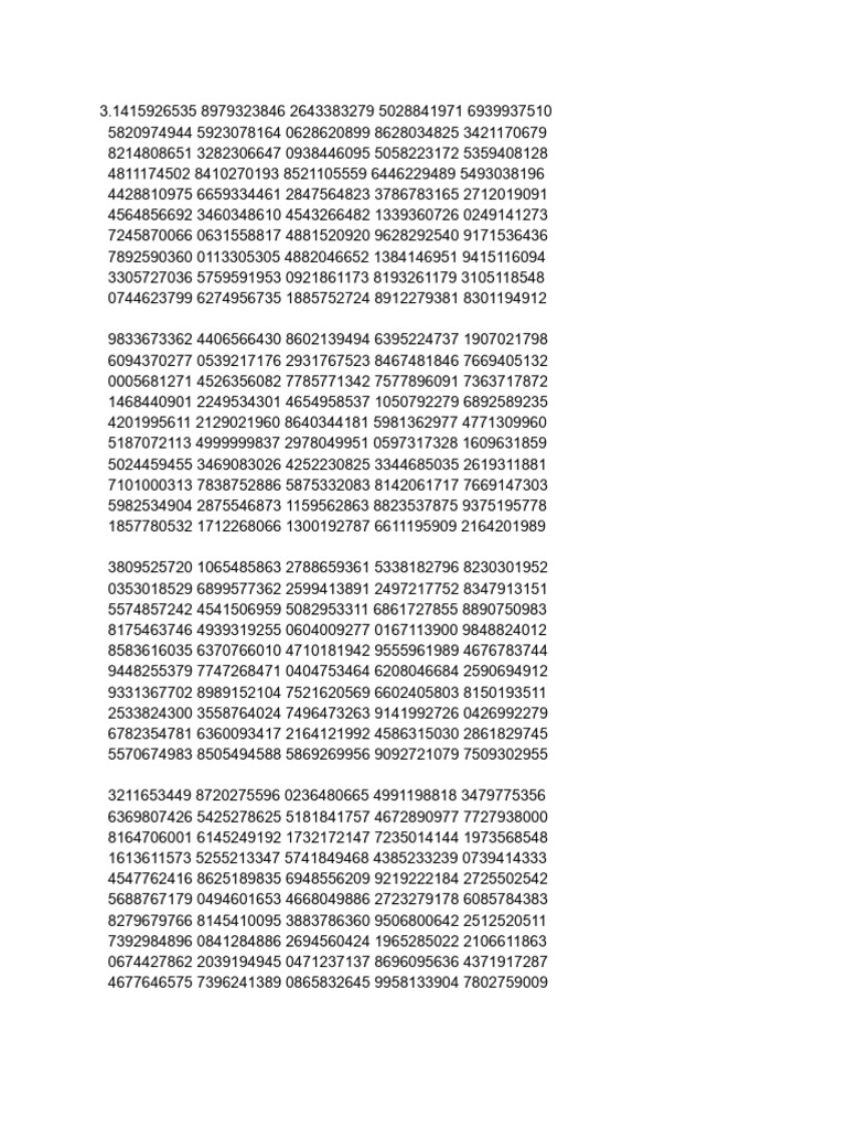 Lots of digits of pi (like lots of digits) | PDF