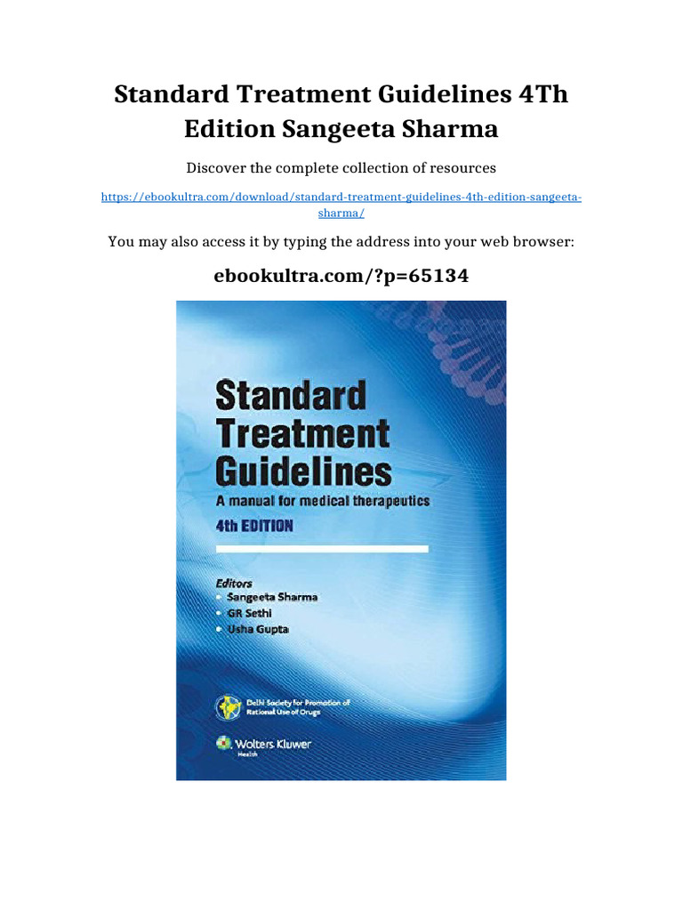 Standard Treatment Guidelines 4th Edition Sangeeta Sharma Full Chapters ...