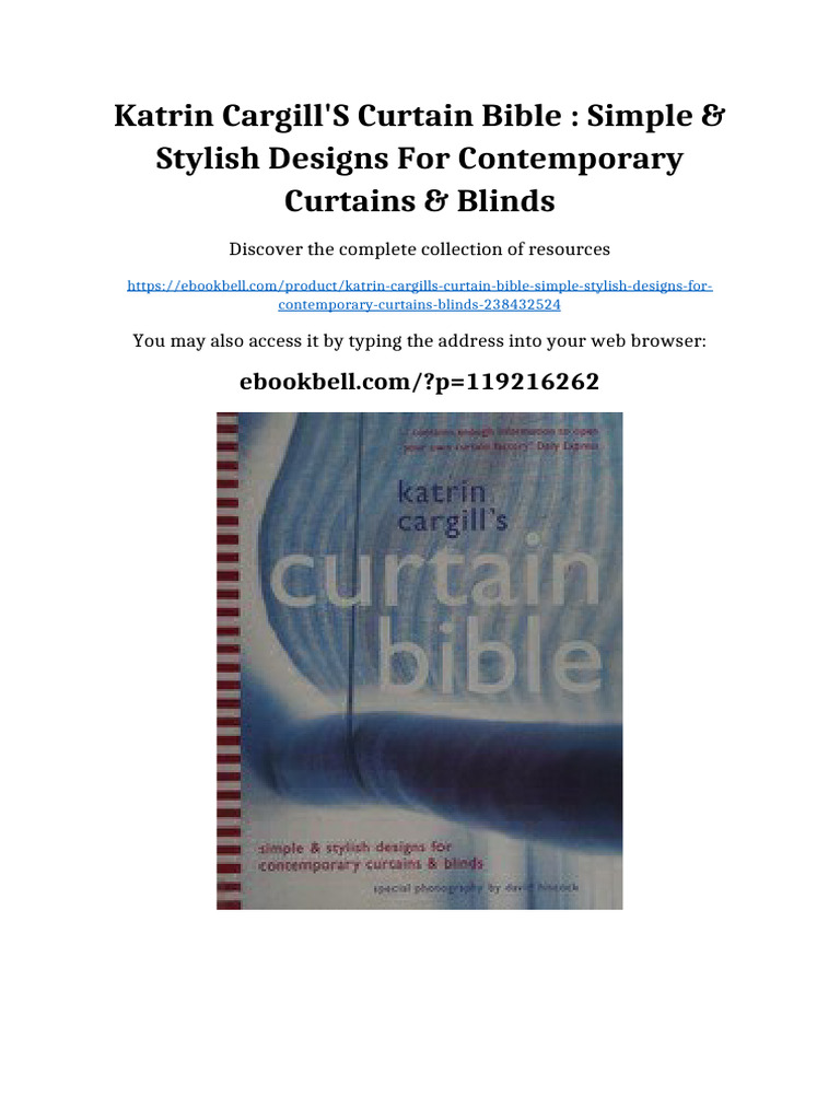 Katrin Cargill's curtain bible : simple & stylish designs for ...