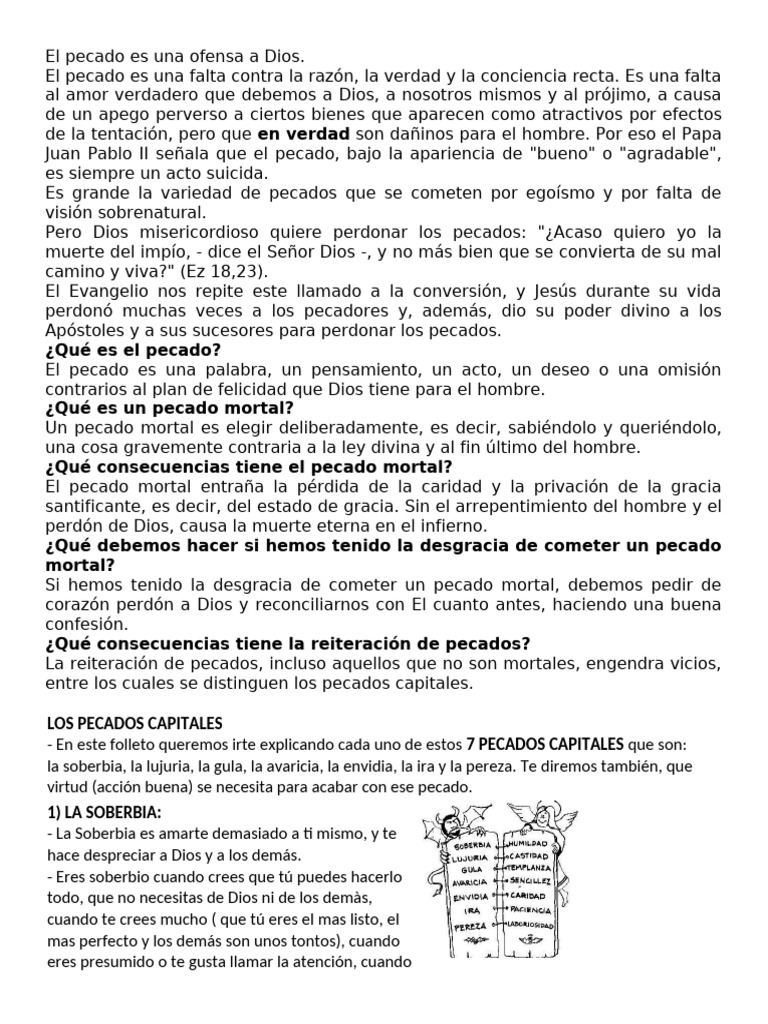 El pecado es una ofensa a Dios | PDF | Pecado | Siete pecados capitales