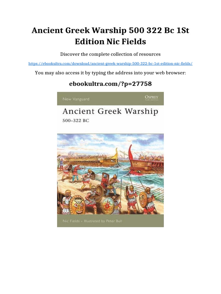 Ancient Greek Warship 500 322 BC 1st Edition Nic Fields pdf available ...