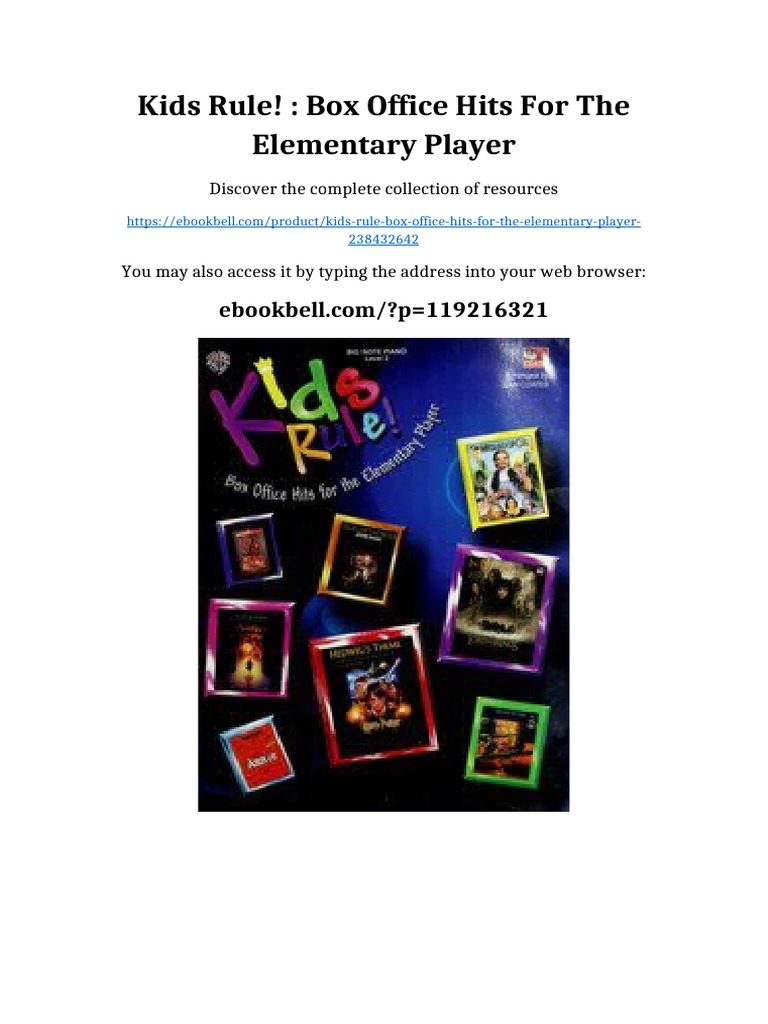 Kids Rule!: Box Office Hits For The Elementary Player Updated 2025 ...