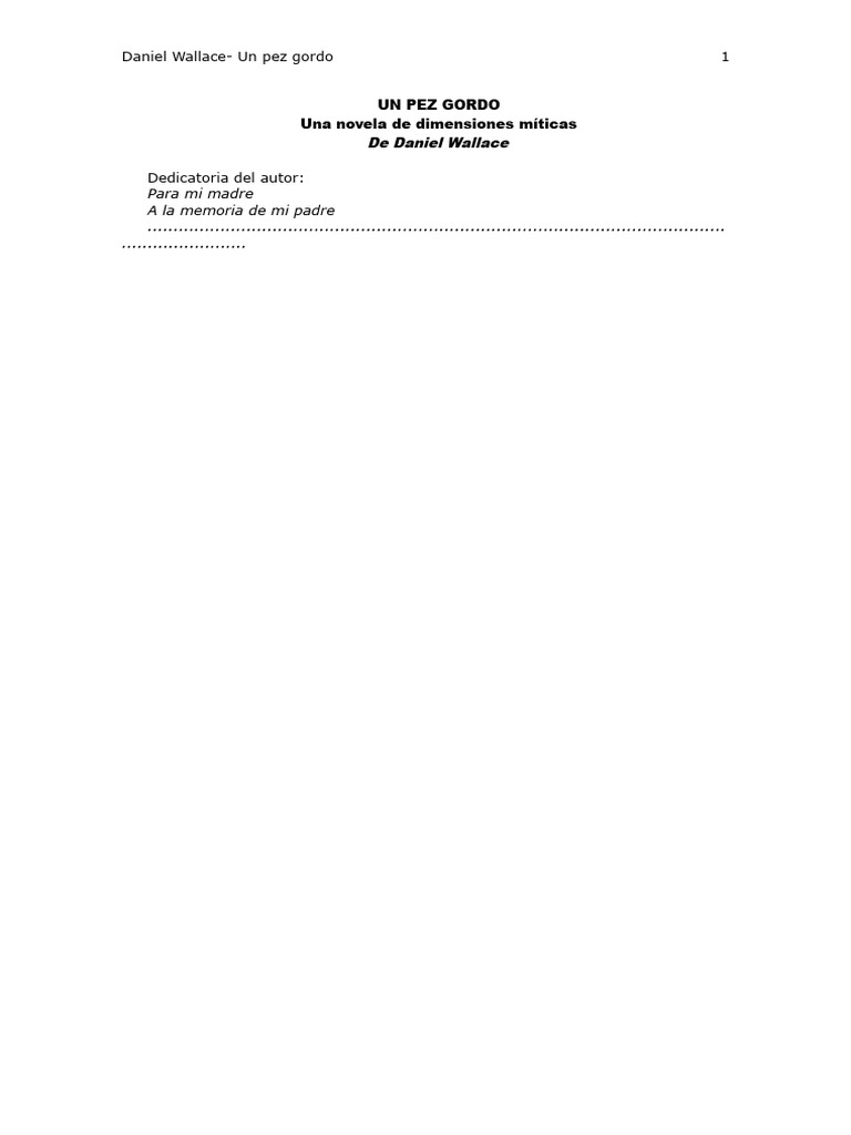 Daniel Wallace - El Gran Pez | PDF | Nieve | Serpiente
