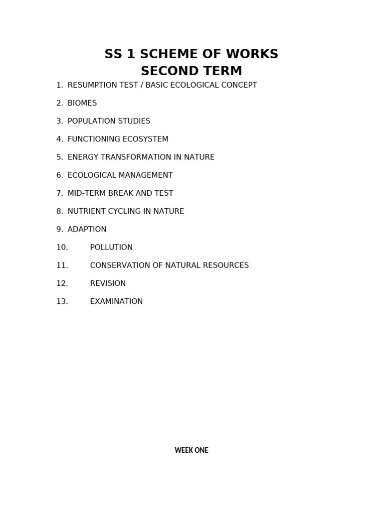SS1 Second Term Note | PDF | Food Web | Ecosystem