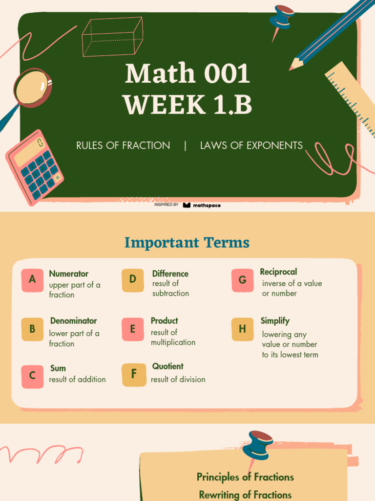Lecture 1 - Fractions and Exponents | PDF | Multiplication | Elementary ...