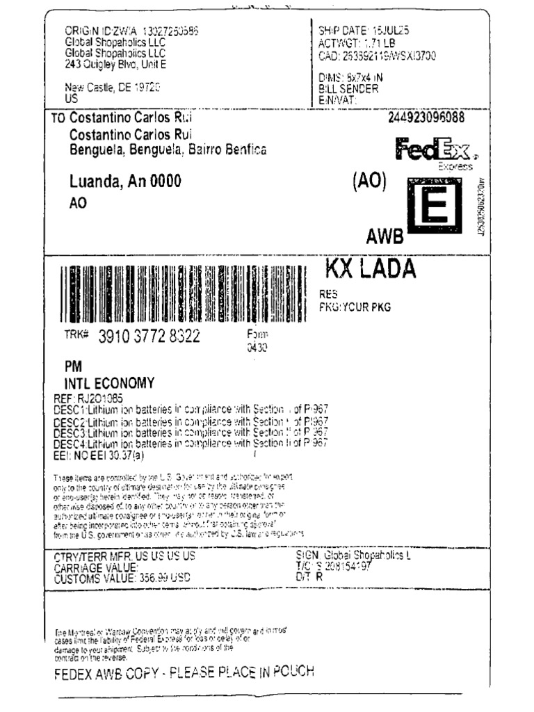AWB _ 391037728322 | PDF | Lithium