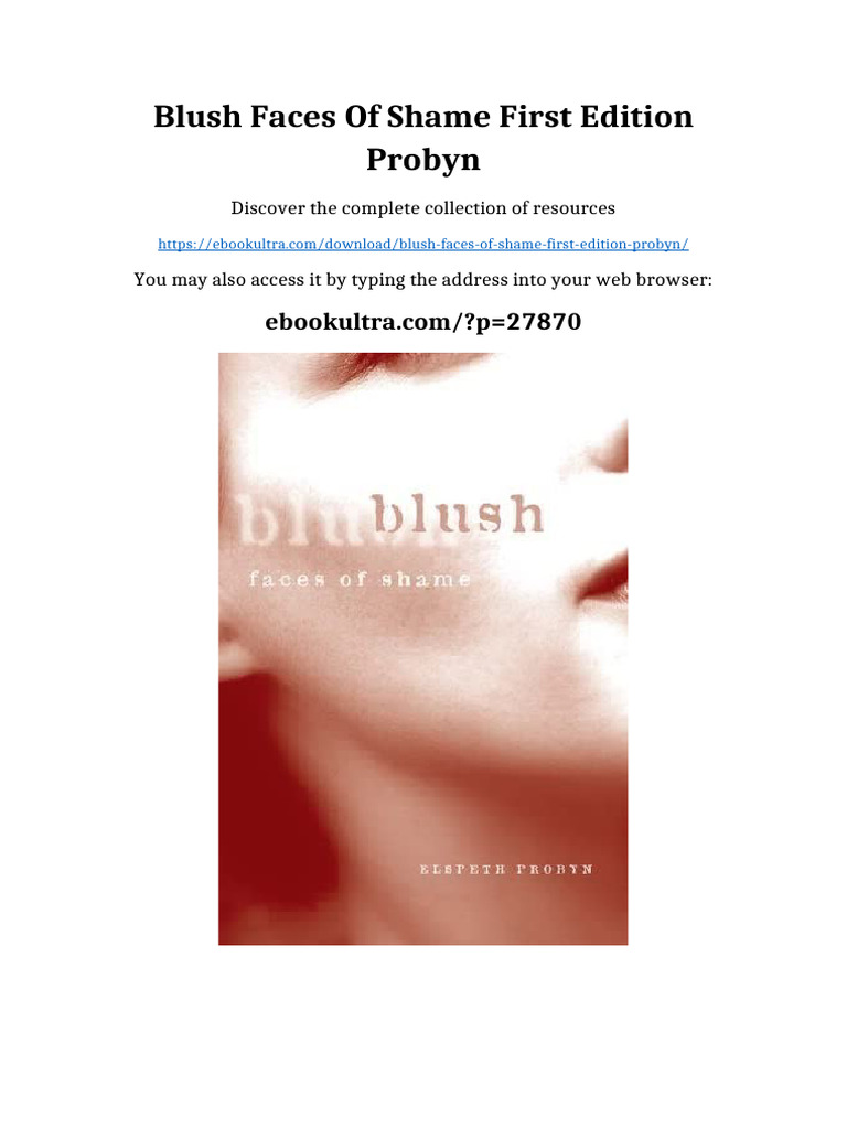 Blush Faces of Shame First Edition Probyn Available All Format | PDF ...