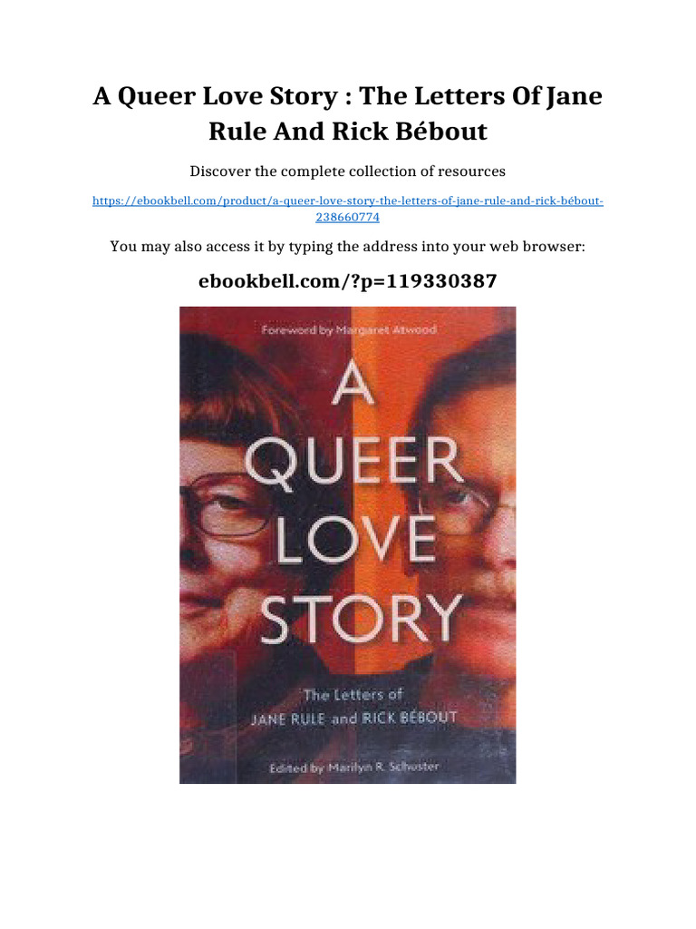 A queer love story : the letters of Jane Rule and Rick Bébout newest ...