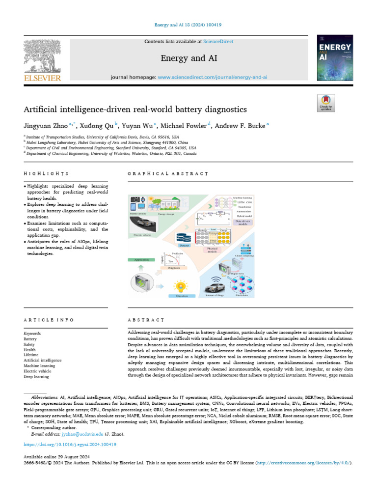 A I Battery Diagnostics 2024 | PDF | Machine Learning | Artificial ...