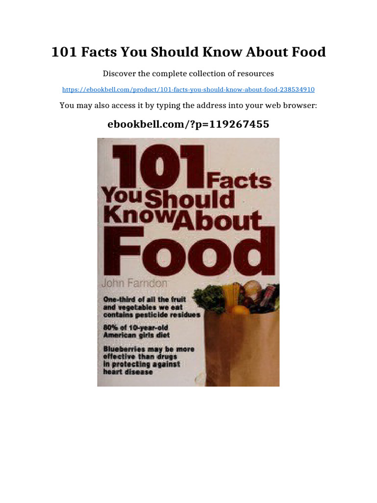 101 Facts You Should Know About Food Online Reading | PDF ...