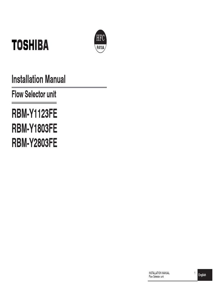 Flow Selector RBM-Y1123 2803FE IM EH99893899 Flow Selector 3 Series en ...