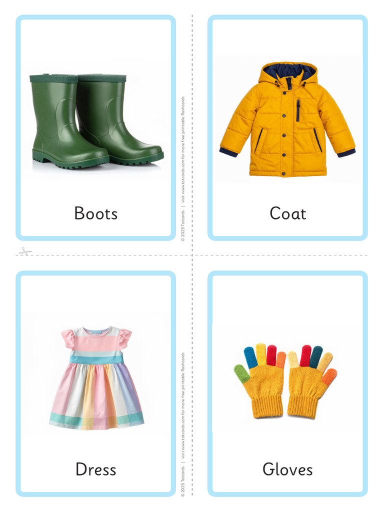 Free Clothes Flashcards | PDF | Clothing | Fashion
