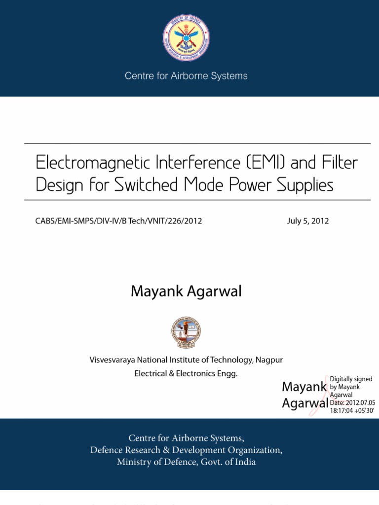 Electromagnetic Interference (EMI) and Filter Design For Switched Mode ...